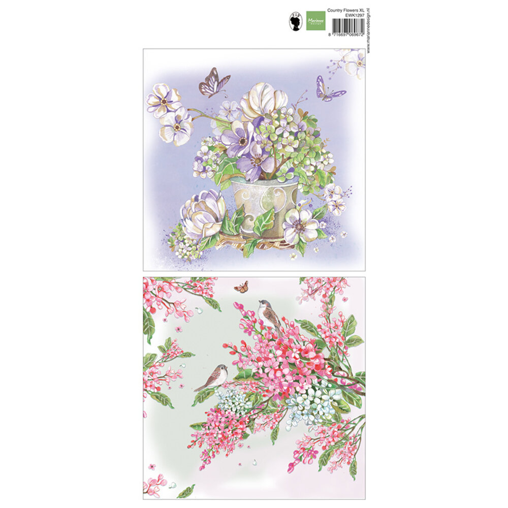 Decoupage Sheet Country Flowers XL (EWK1297) - Craftlines B.V.
