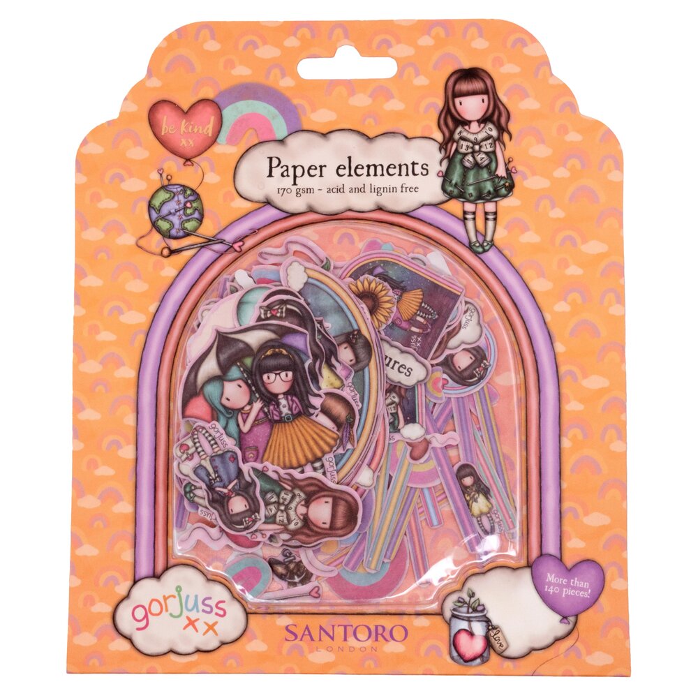 Gorjuss Be Kind Paper Elements (148pcs) (GOR-BK-PE08) - Craftlines B.V.