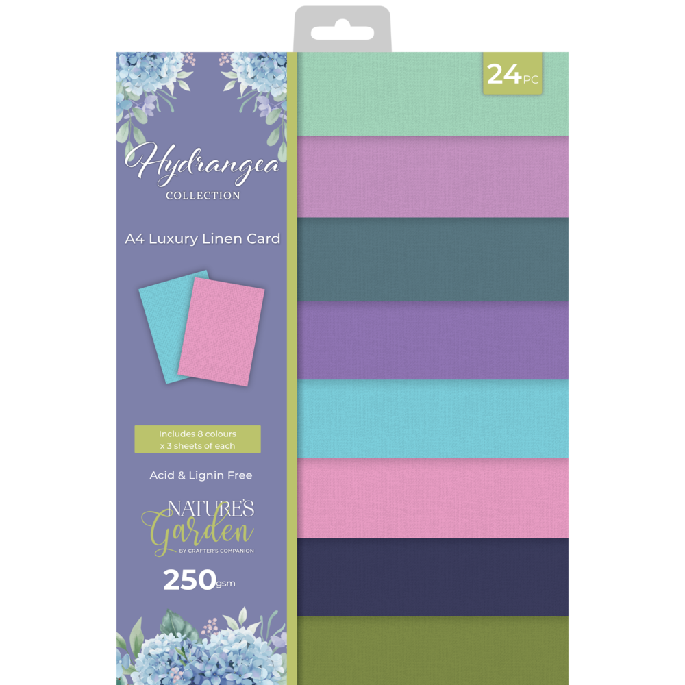 Hydrangea A4 Luxury Linen Card (NG-HY-LINEN-A4) - Craftlines B.V.