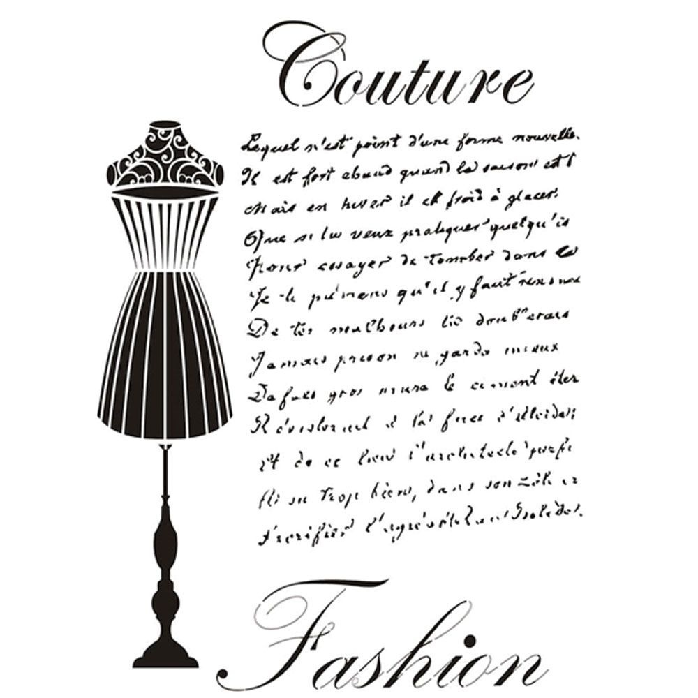 Stencil A4 Couture Fashion (DMC-455) - Craftlines B.V.