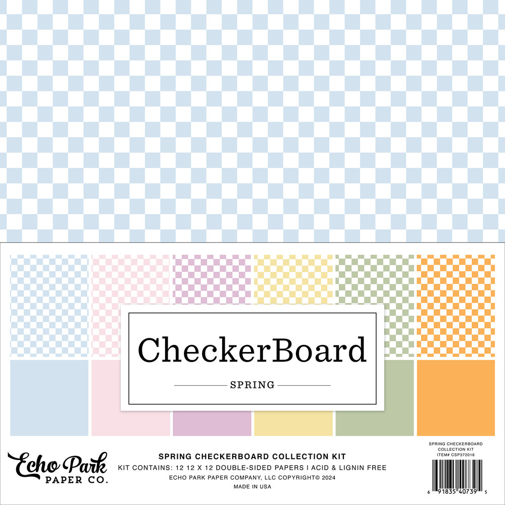 Spring Checkerboard 12x12 Inch Collection Kit (CSP372016) - Craftlines B.V.