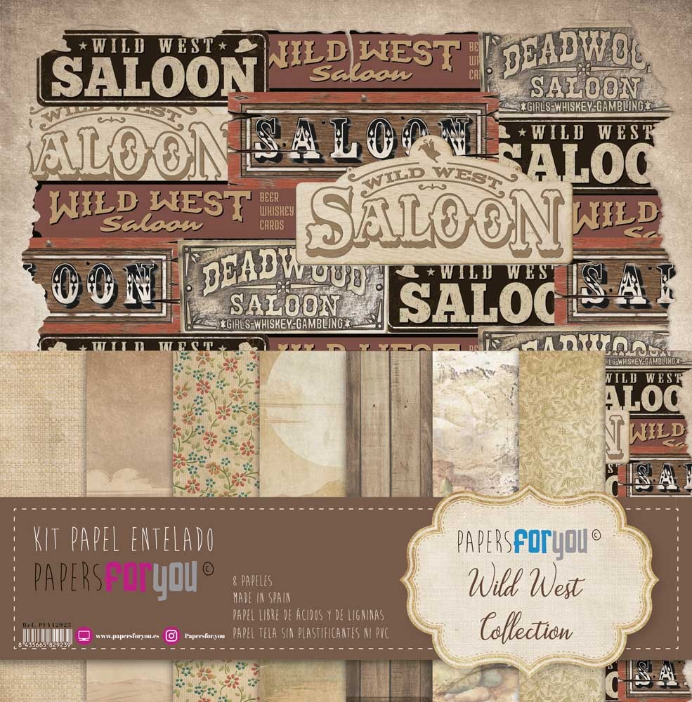 Wild West Canvas Scrap Pack (8pcs) (PFY-12923) - Craftlines B.V.