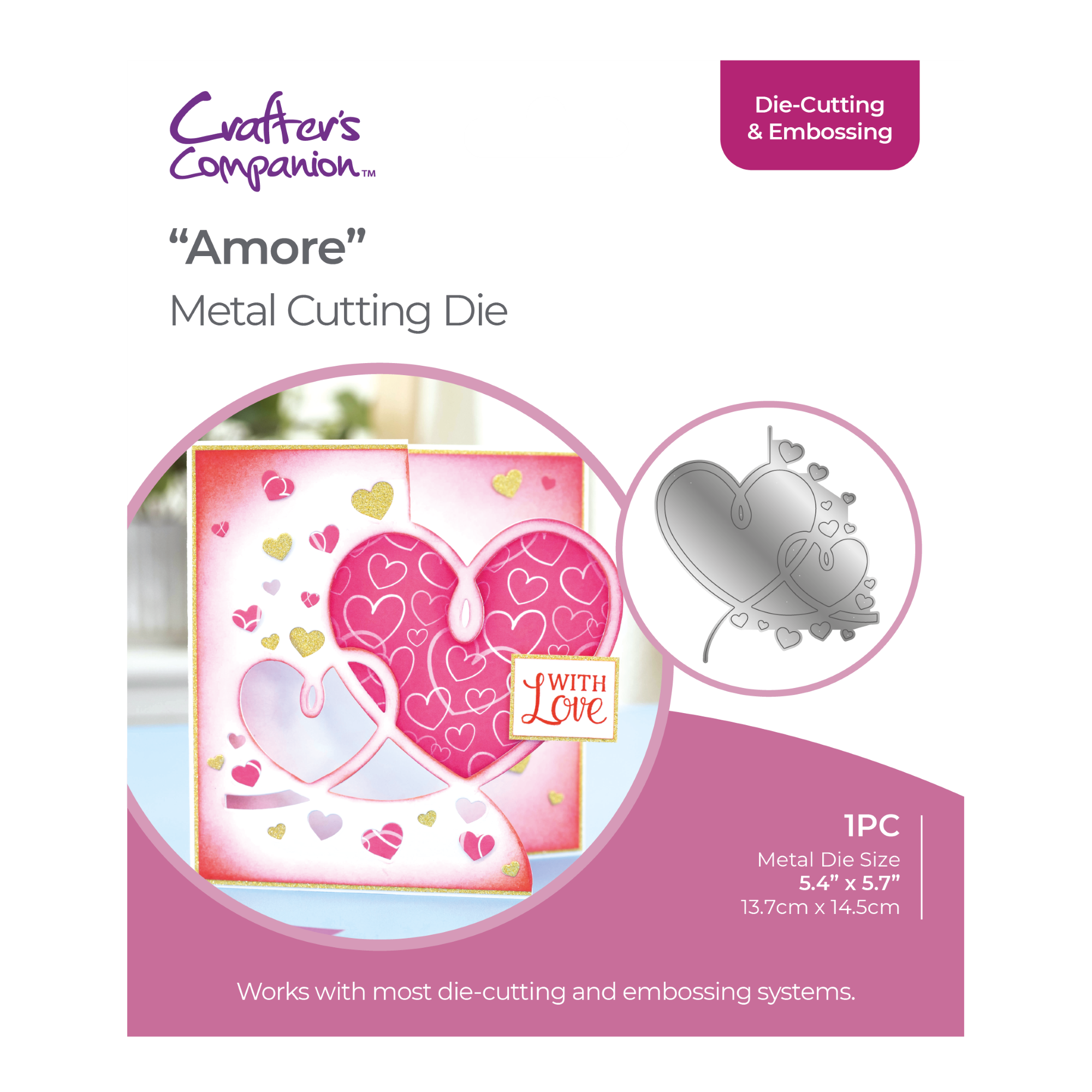 Half Create-a-Card Dies Amore (GEM-MD-CAD-AMOR) - Craftlines B.V.