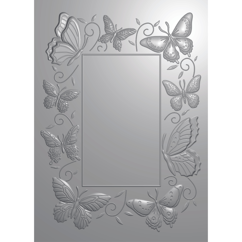 Embossed Frames 3D Embossing Folder, Die & Stamp Happy Butterflies (GEM ...