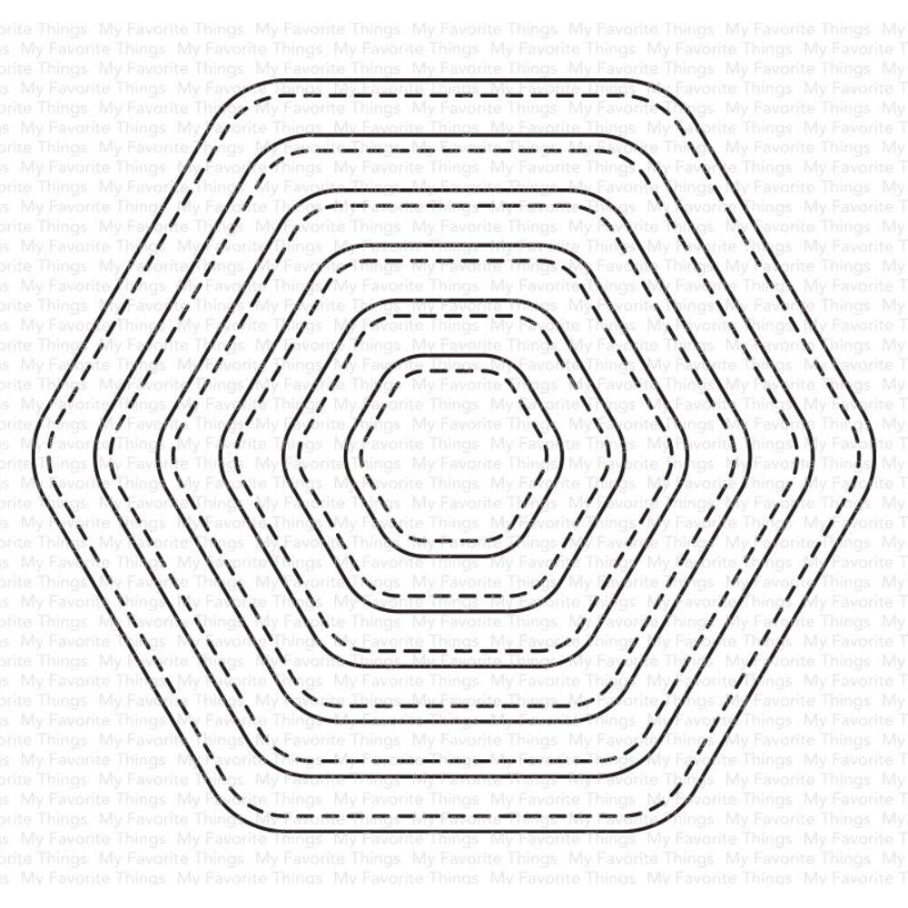 Stitched Rounded Hexagon STAX Die-namics (MFT-2737) - Craftlines B.V.