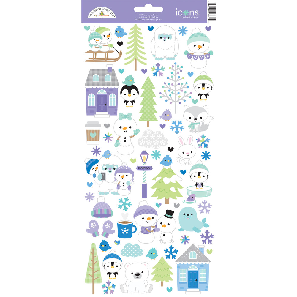Snow Much Fun Icons Stickers (8375) - Craftlines B.V.