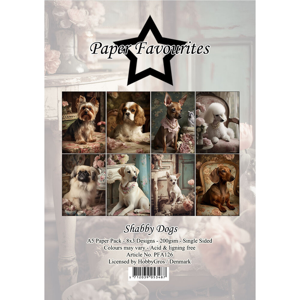 Shabby Dogs A5 Paper Pack (PFA126) - Craftlines B.V.