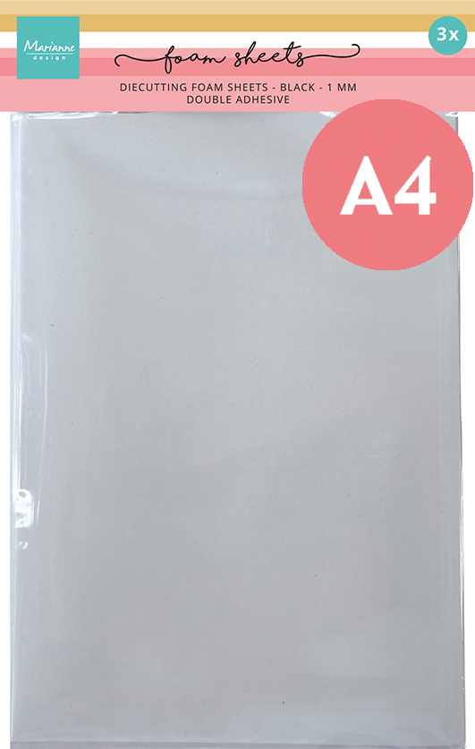 Foam Sheets A4 Black 1 mm Double Adhesive (LR0066) - Craftlines B.V.