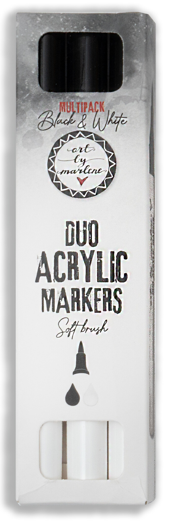Duo Acrylic Markers Black And White - Soft Brush - Multipack (ABM-ES ...