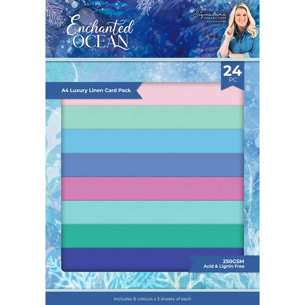 Enchanted Ocean A4 Luxury Linen Cardstock (S-EO-LINEN-A4) - Craftlines B.V.