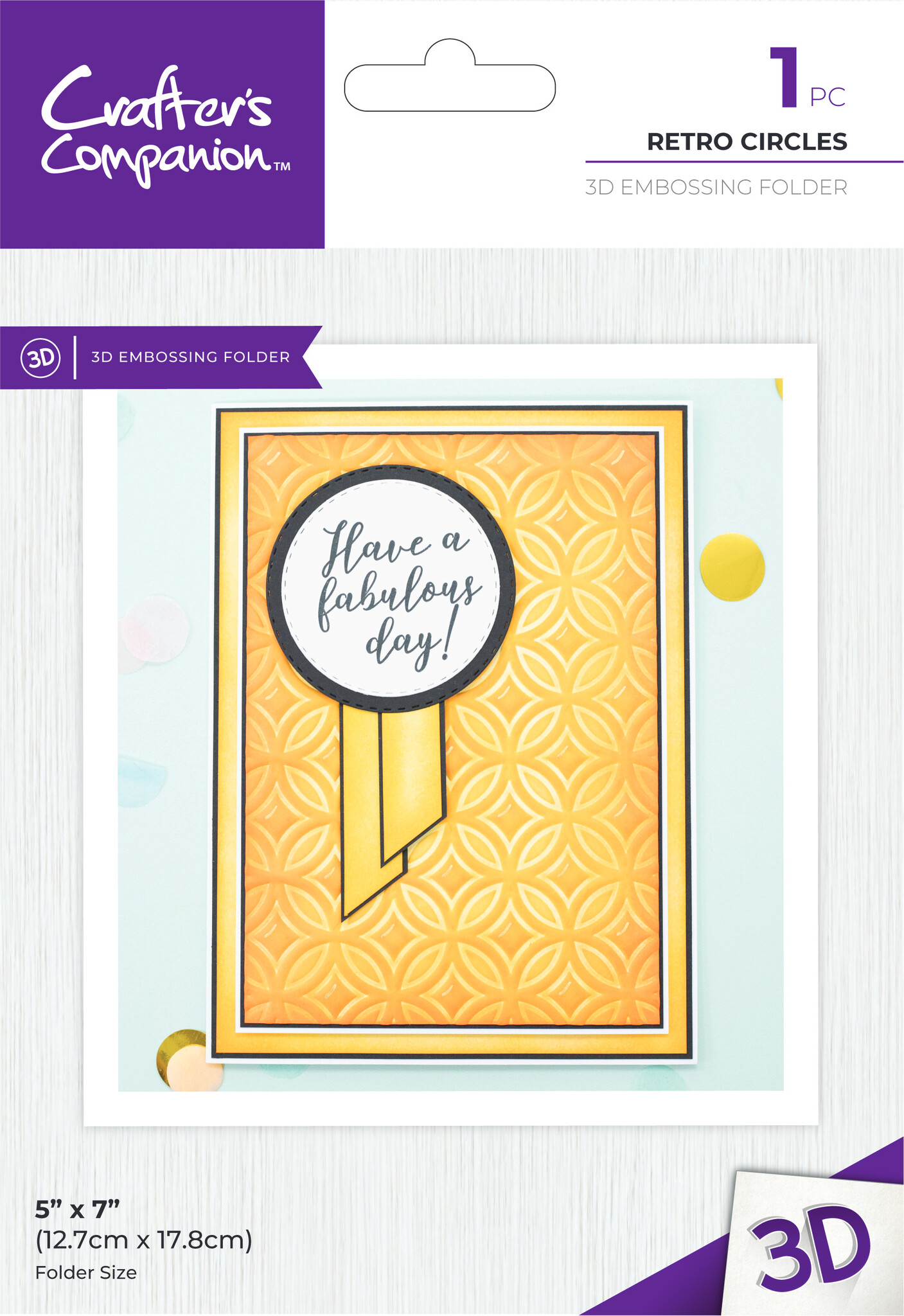 Bold 3D Folders 5x7 Inch 3D Embossing Folder Retro Circles (CC-EF5-3D ...