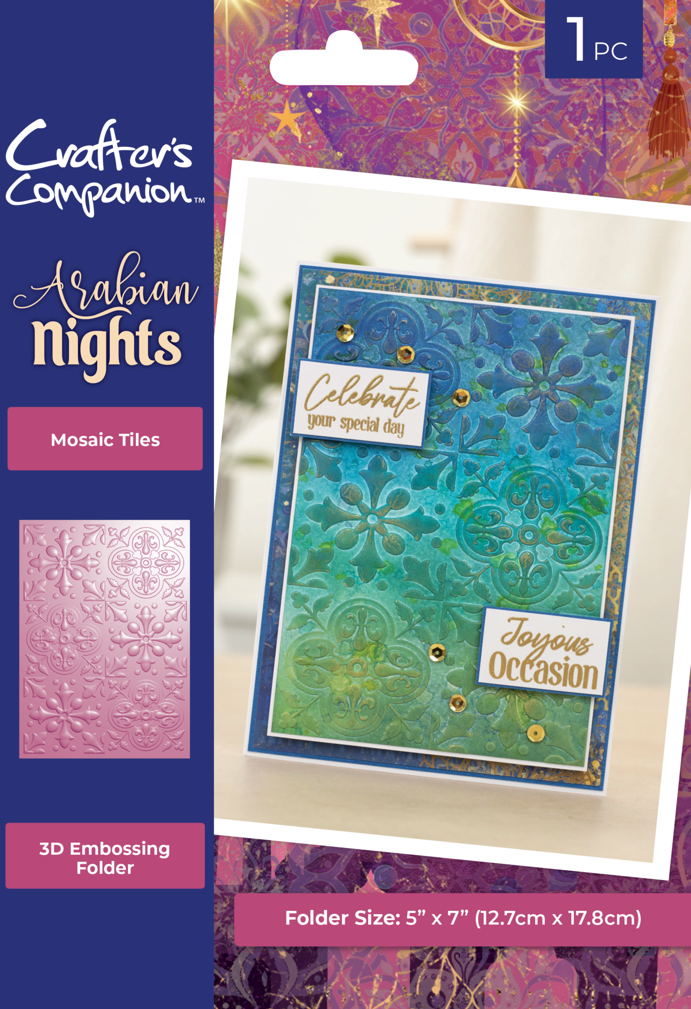 Arabian Nights 5x7 Inch 3D Embossing Folder Mosaic Tiles (AN-3D-EF5-MO ...