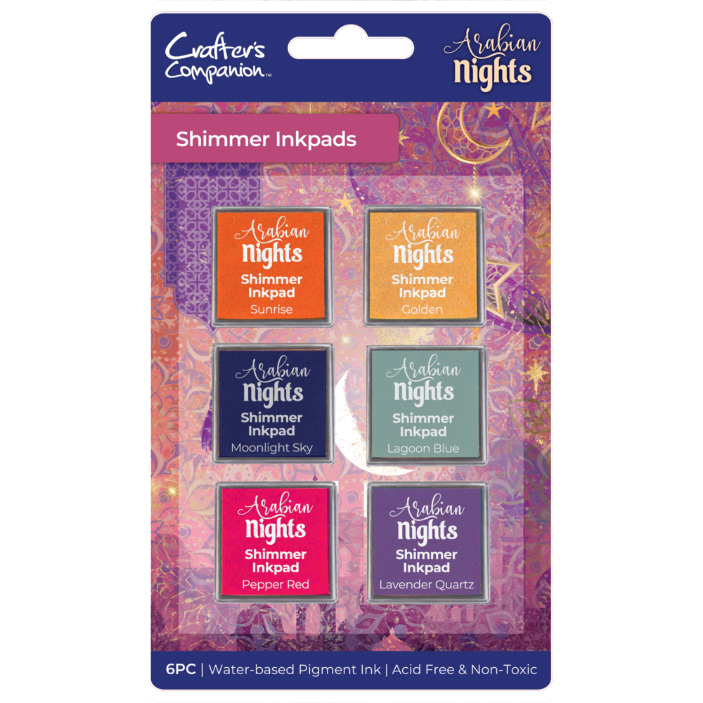 Arabian Nights Shimmer Inkpads (6pcs) (AN-IP-SHI) - Craftlines B.V.