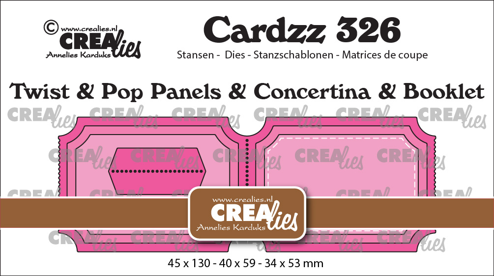 Cardzz Dies No. 326 Twist & Pop A3, Panels, Concertina, Booklet Tickets ...