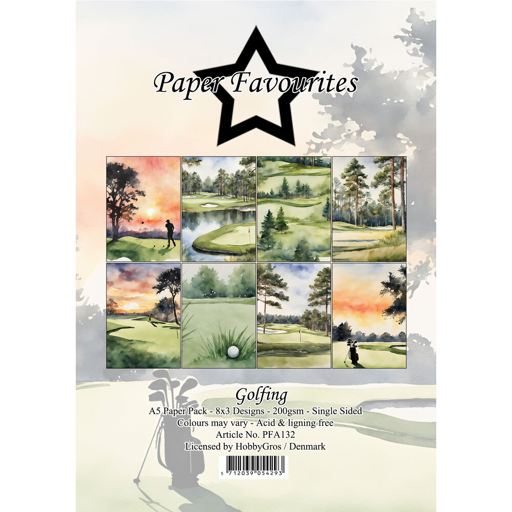 Golfing A5 Paper Pack (PFA132) - Craftlines B.V.
