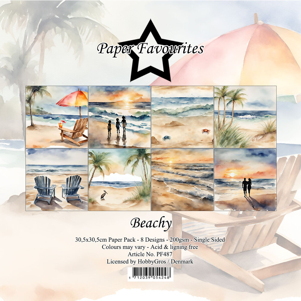 Beachy 12x12 Inch Paper Pack (PF487) - Craftlines B.V.
