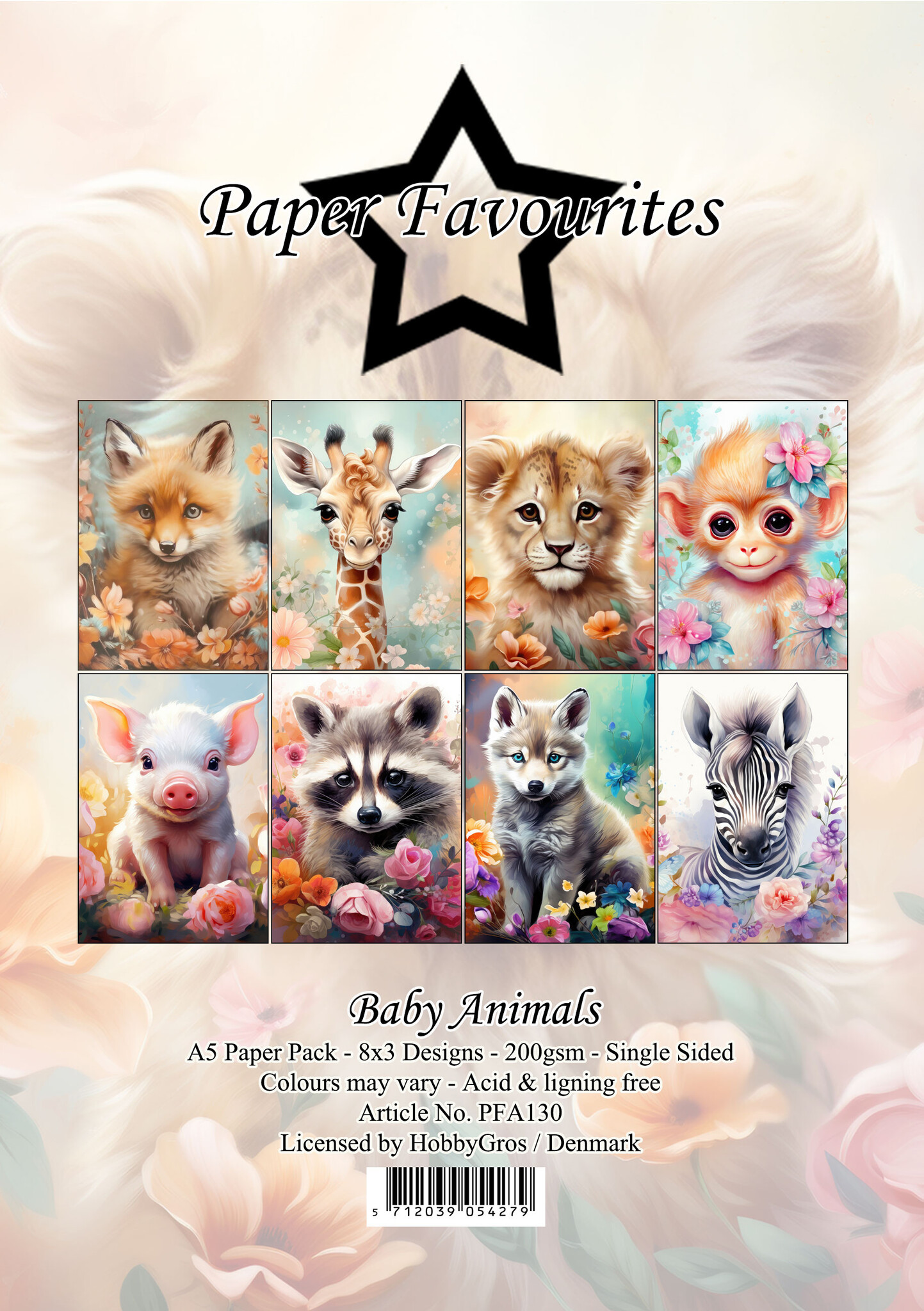 Baby Animals A5 Paper Pack (PFA130) - Craftlines B.V.
