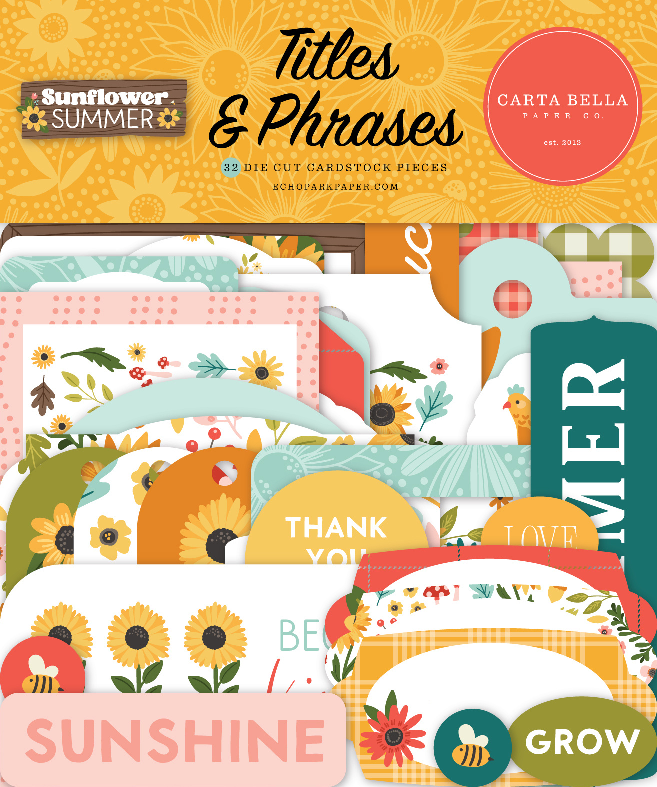 Sunflower Summer Titles & Phrases (CBSS368032) - Craftlines B.V.