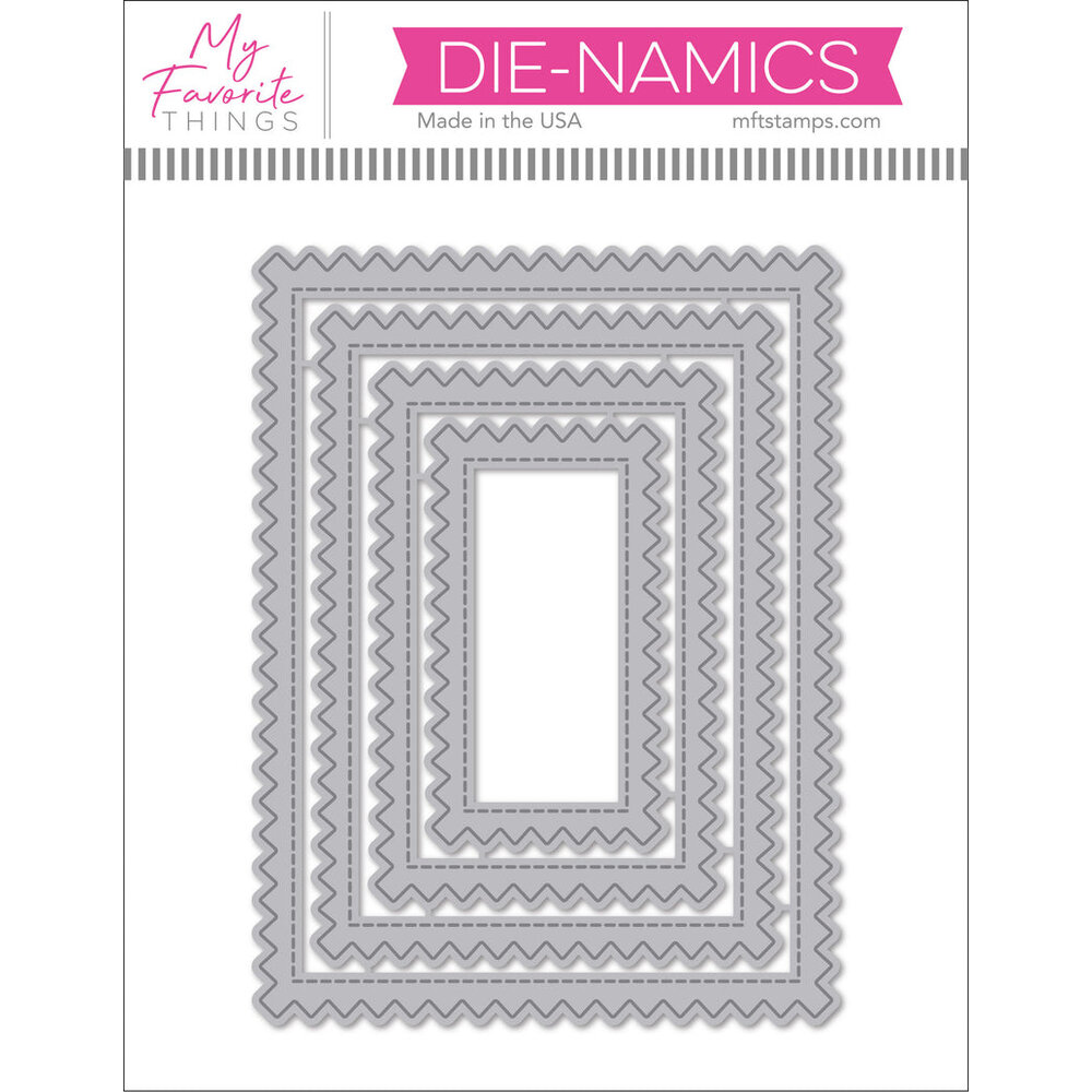 Stitched Pinking Edge Rectangle STAX Die-namics (MFT-2783) - Craftlines ...