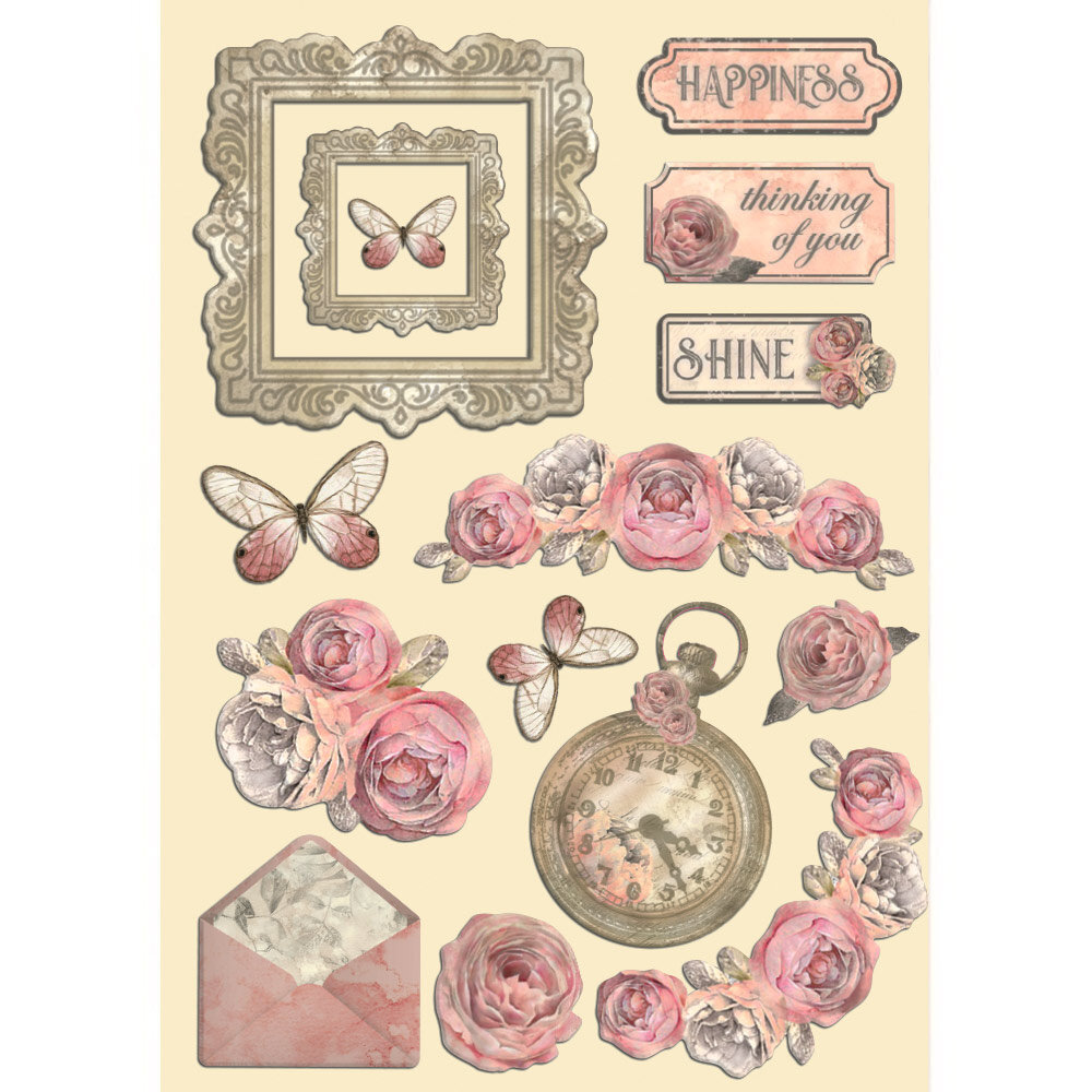 Shabby Rose Colored Wooden Shape A5 (KLSP161) - Craftlines B.V.