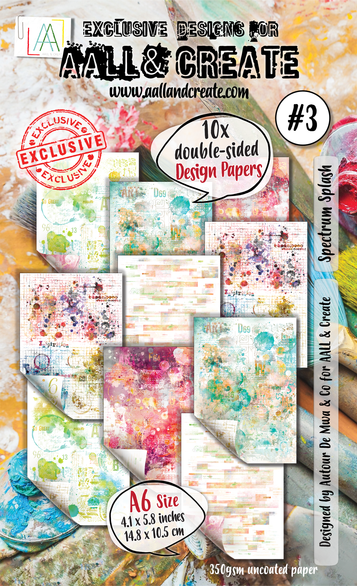 Design Paper Spectrum Splash A6 (AALL-PA-003) - Craftlines B.V.