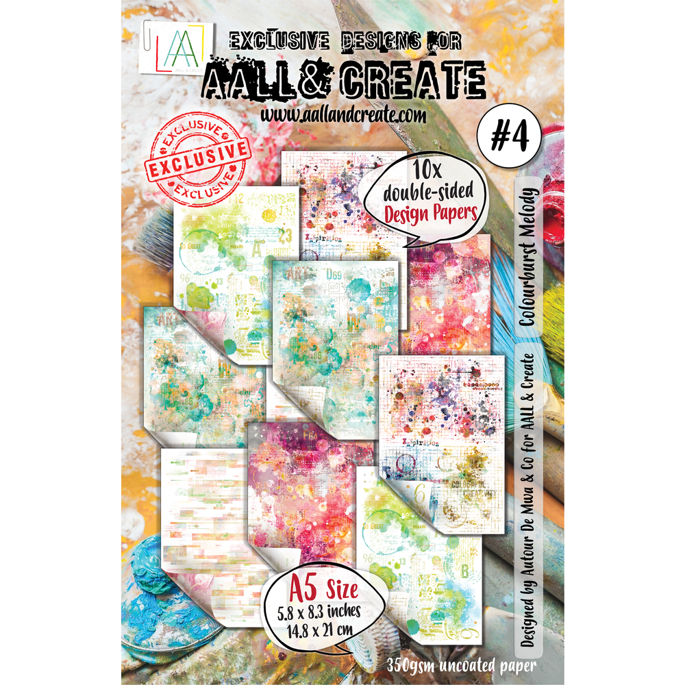Design Paper Colourburst Melody A5 (AALL-PA-004) - Craftlines B.V.