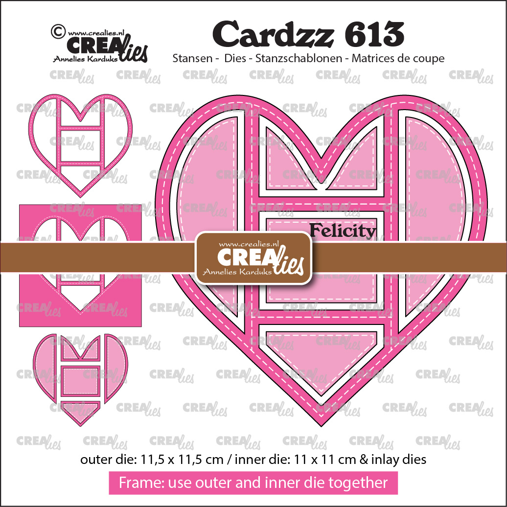 Cardzz Dies No. 613 Frame & Inlay Felicity (CLCZ613) - Craftlines B.V.