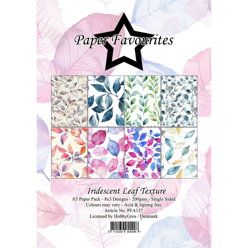Iridescent Leaf Texture A5 Paper Pack (PFA137) - Craftlines B.V.