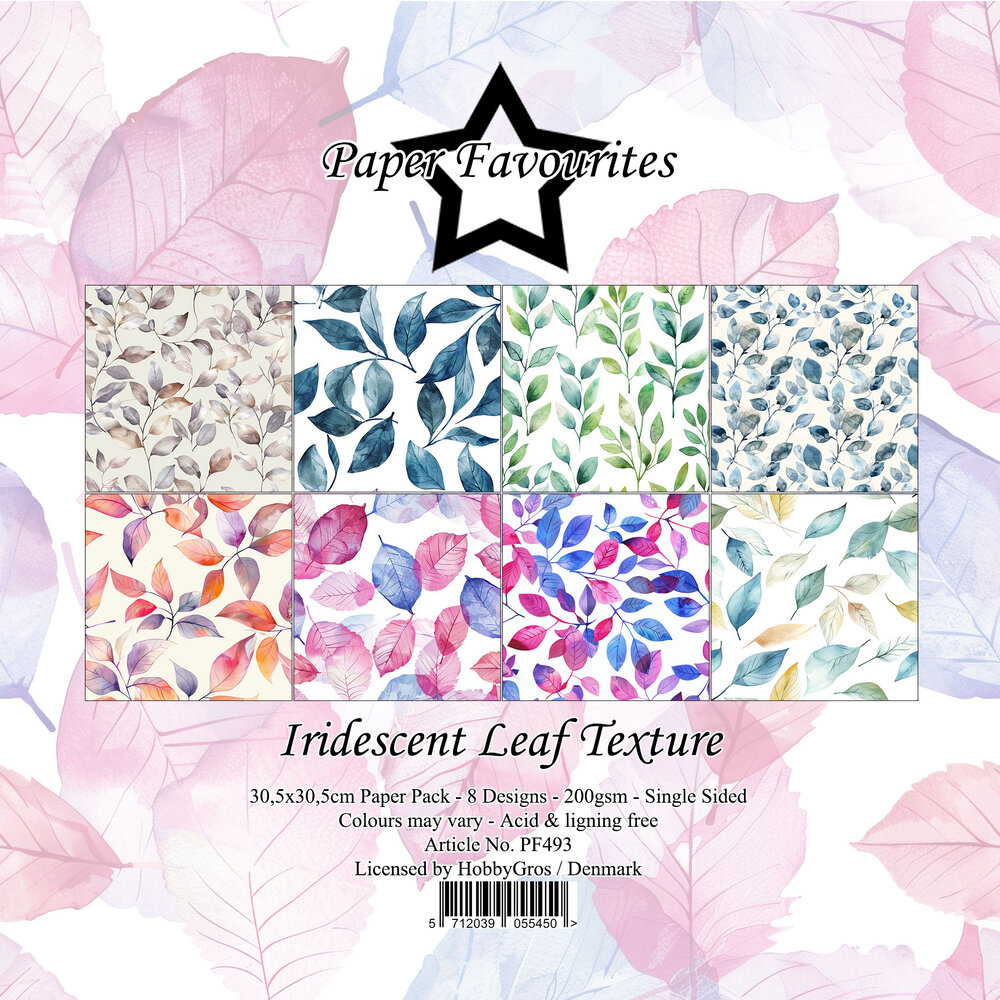 Iridescent Leaf Texture 12x12 Inch Paper Pack (PF493) - Craftlines B.V.