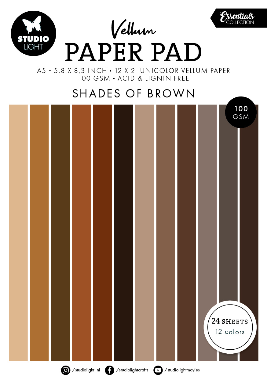 Shades of Brown A5 Essentials Vellum Paper Pad (SL-ES-VPP195 ...