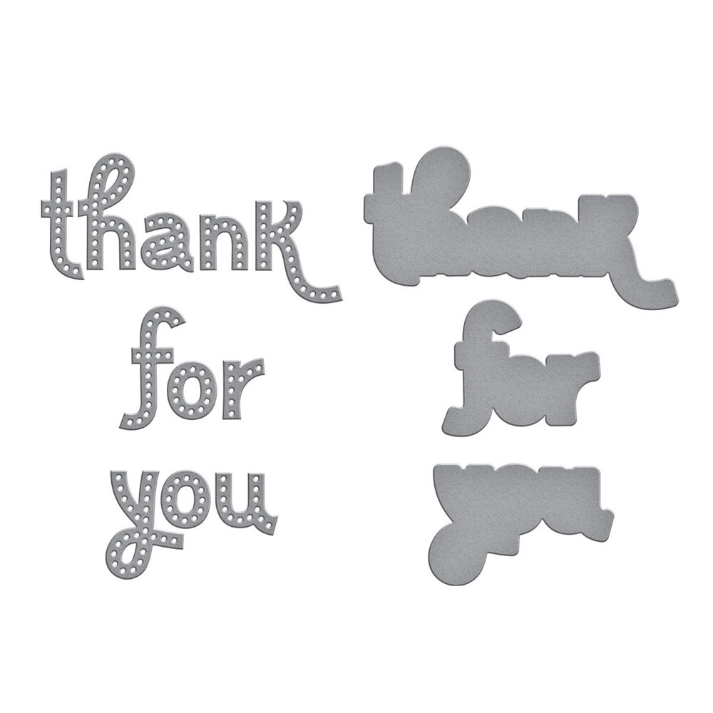 Stitched Thank You & For You Etched Dies (S4-1355) - Craftlines B.V.