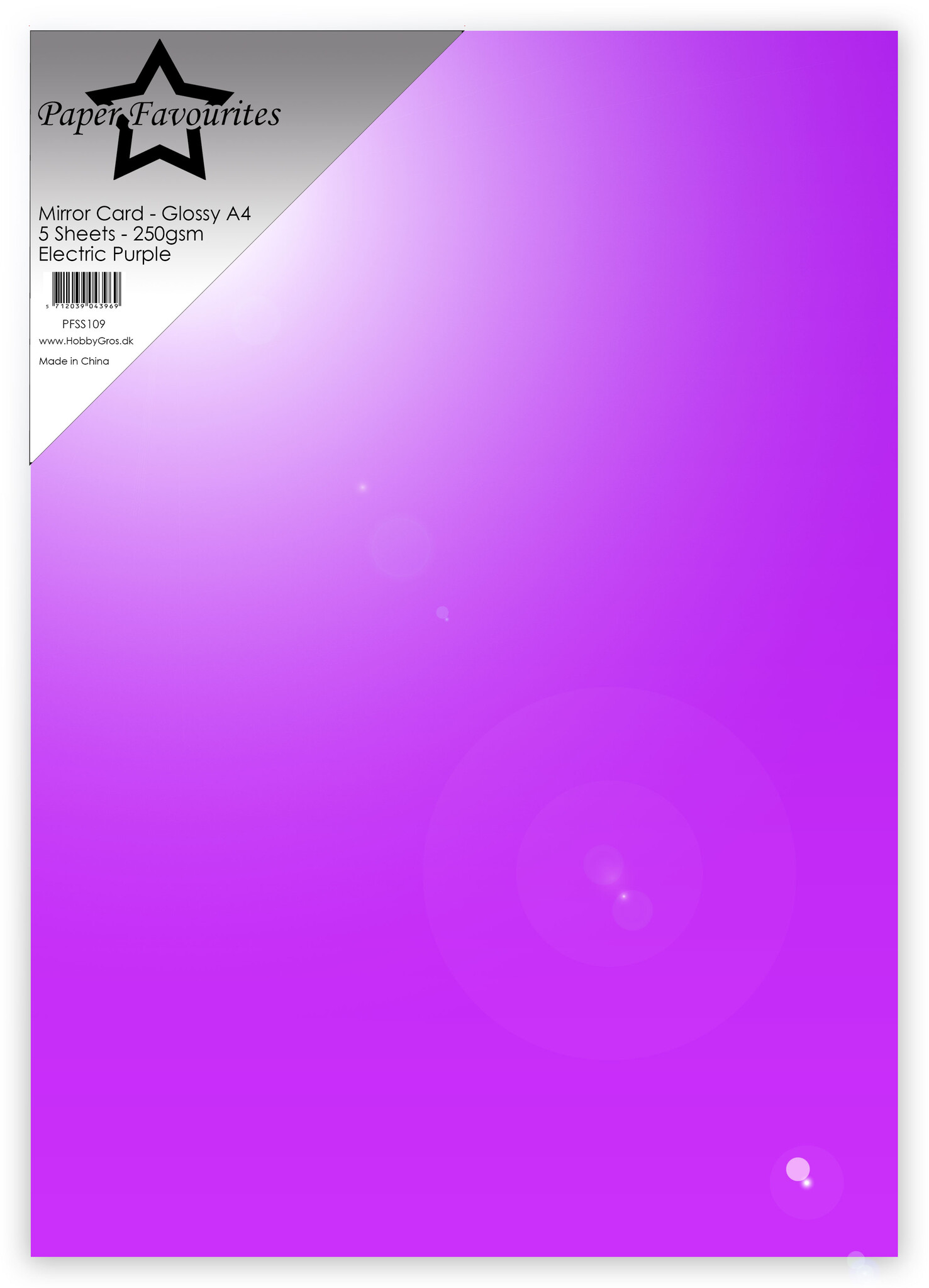 Electric Purple A4 Mirror Card Glossy 250gsm (5pcs) (PFSS109 ...