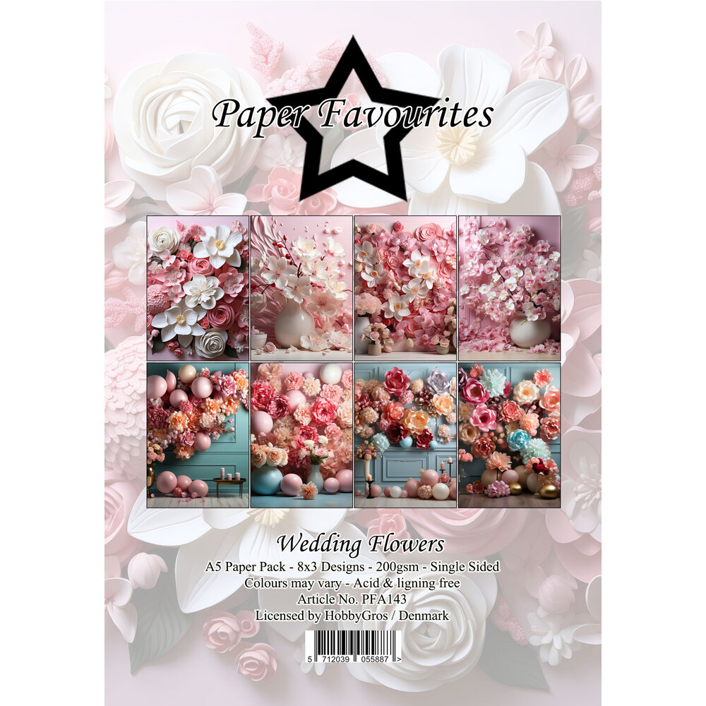 Wedding Flowers A5 Paper Pack (PFA143) - Craftlines B.V.