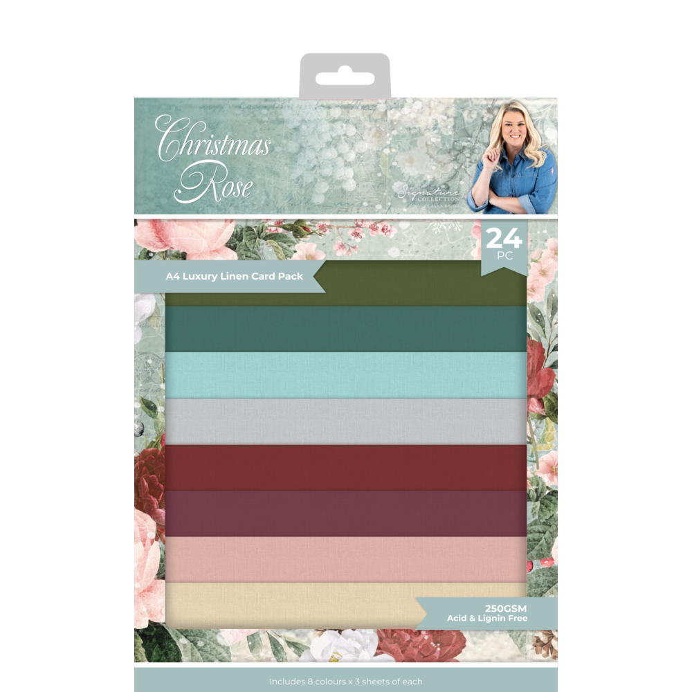 Christmas Rose A4 Luxury Linen Cardstock (S-CR-LINEN-A4) - Craftlines B.V.
