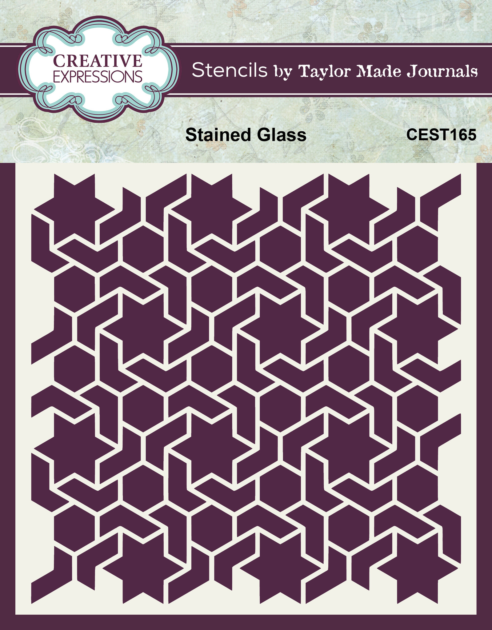 Taylor Made Journals Stencil Stained Glass (CEST165) - Craftlines B.V.