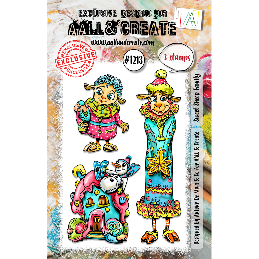 Stamp Set A7 Sweet Sheep Family (AALL-TP-1213) - Craftlines B.V.