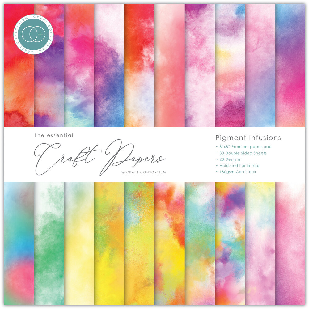 Essential Craft Papers 8x8 Inch Paper Pad Pigment Infusions (CCEPAD031E ...
