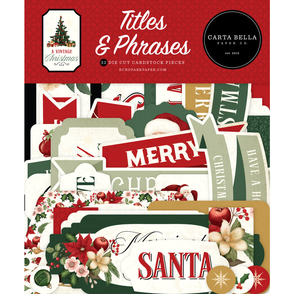 A Vintage Christmas Titles & Phrases (CBVC384032) - Craftlines B.V.