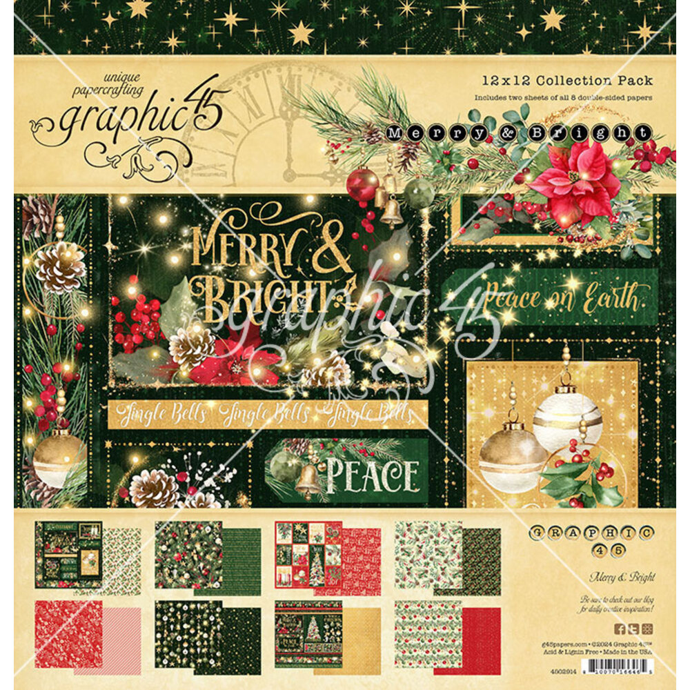 Merry & Bright 12x12 Inch Collection Pack (4502914) - Craftlines B.V.