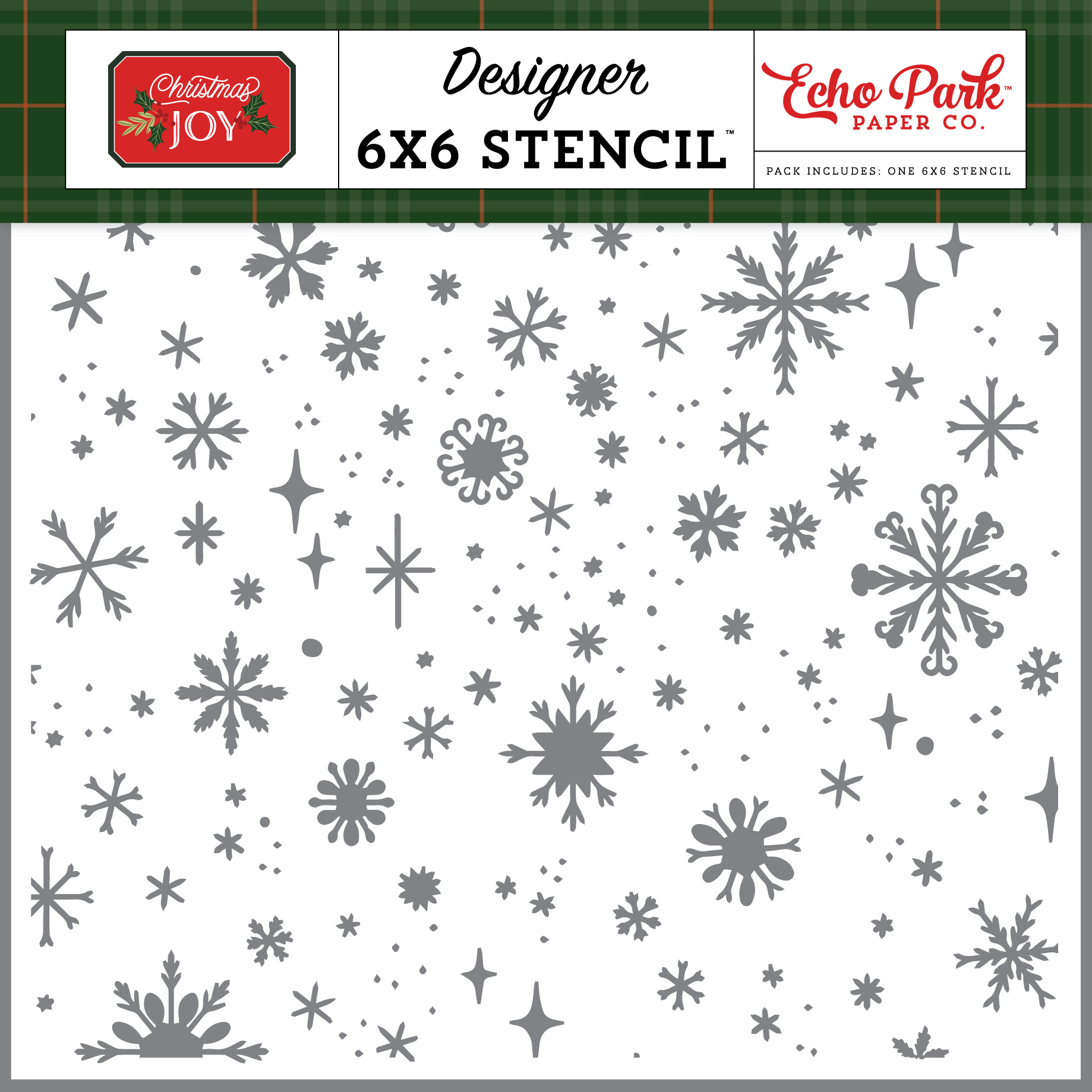 Let It Snow Snowflakes Stencil (CJ385034) - Craftlines B.V.