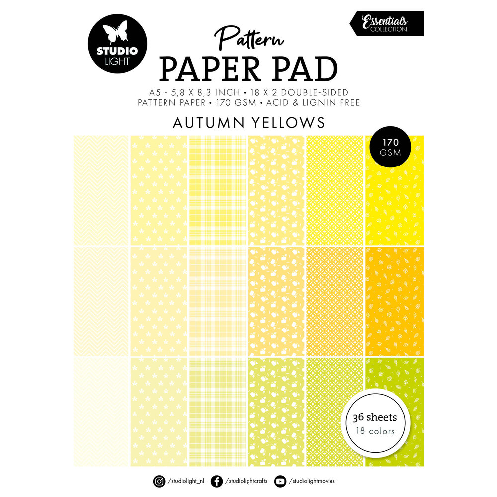 Autumn Yellow A5 Paper Pad (SL-ES-PPP233) - Craftlines B.V.