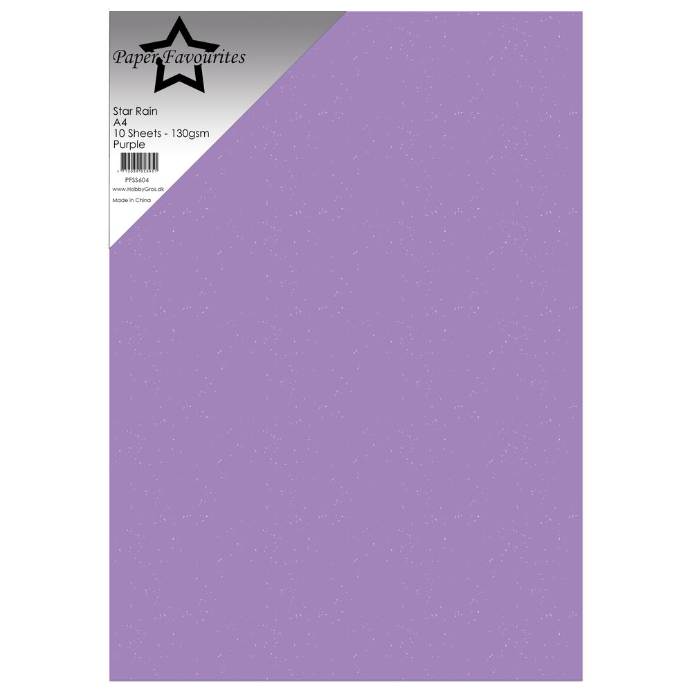 Purple A4 Star Rain 130gsm (10pcs) (PFSS604) - Craftlines B.V.