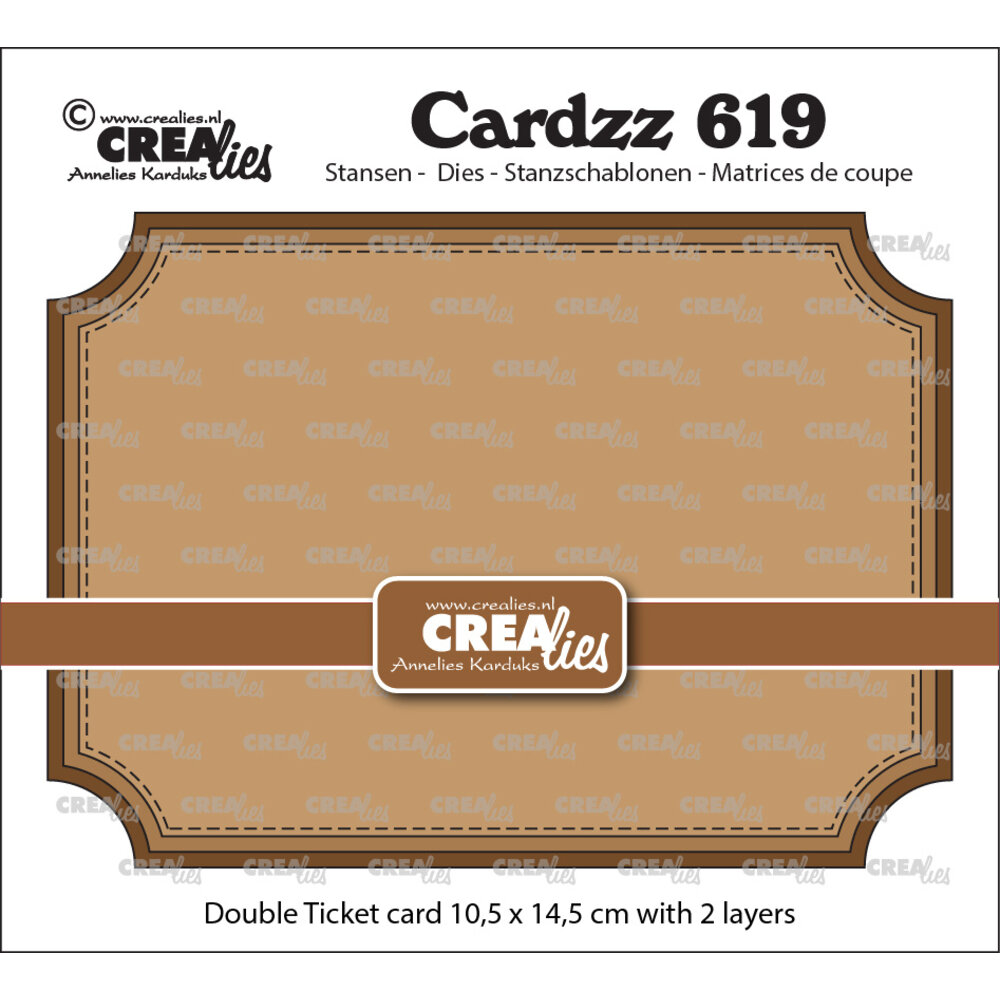 Cardzz Dies No. 619 Double Ticket Card (CLCZ619) - Craftlines B.V.