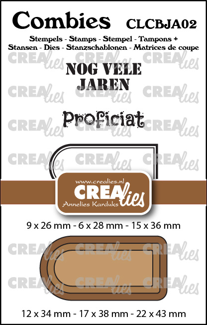 Combies Stempel + Stans No. 2 Stempelset Jarig (teksten + tags/labels ...