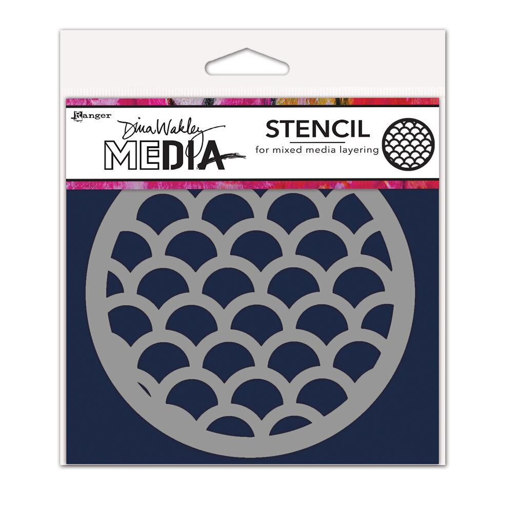 Dina Wakley MEdia Stencil Scales Coaster (MDS84969) - Craftlines B.V.