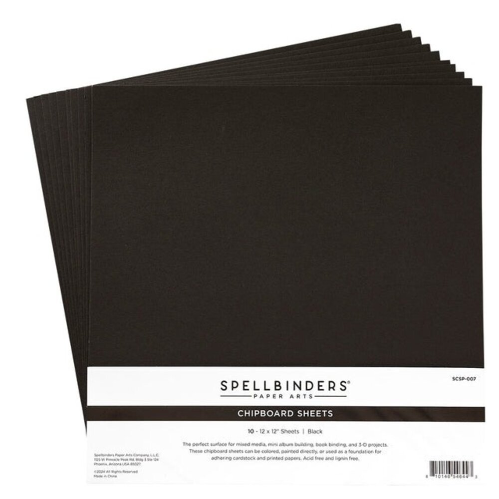 Black 12x12 Inch Chipboard Sheets (SCSP-007) - Craftlines B.V.