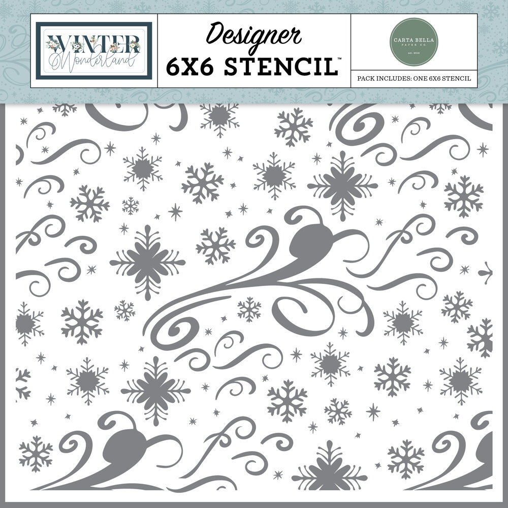Snowflakes And Swirls Stencil (CBWTW397033) - Craftlines B.V.