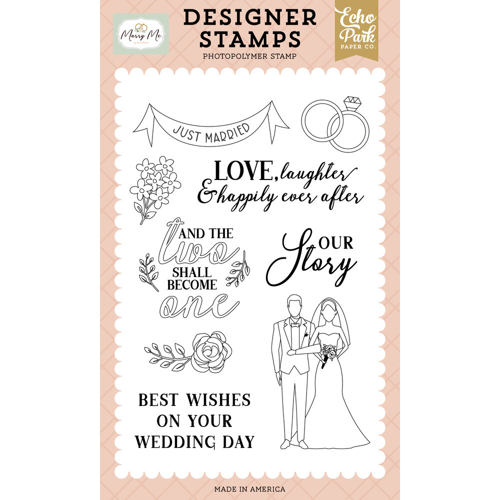 Just Married Banner Designer Stamps (MRY400045) - Craftlines B.V.