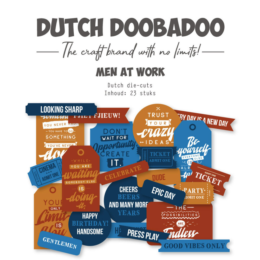 Dutch Die-Cuts Men at Work Labels (23pcs) (474.007.046) - Craftlines B.V.