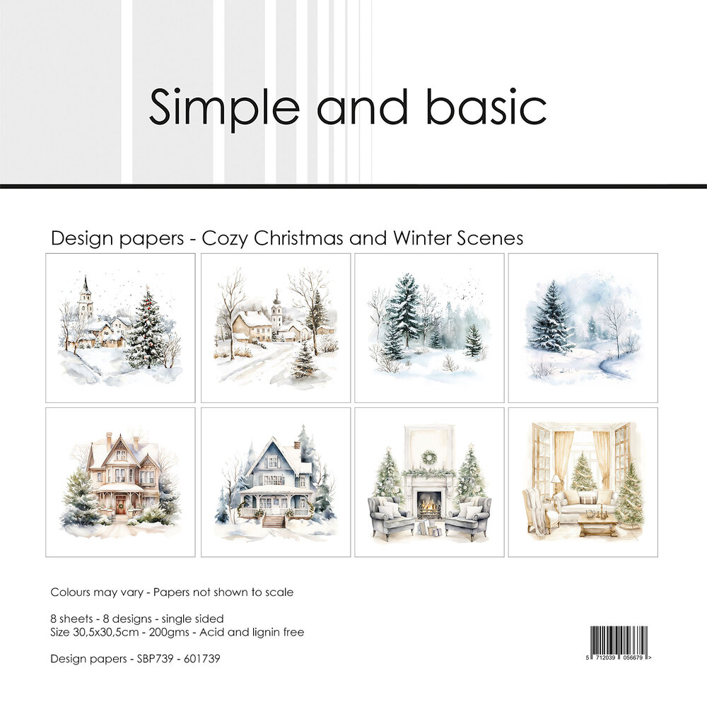 Cozy Christmas and Winter Scenes 12x12 Inch Paper Pack (SBP739 ...